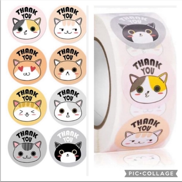 Office | 10 Cat Head Thank You Stickers | Poshmark